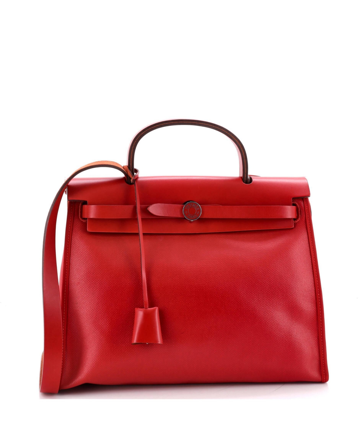 Click here for Pre-Owned HERMES 31 Herbag Zip Berline Vache Canva... prices