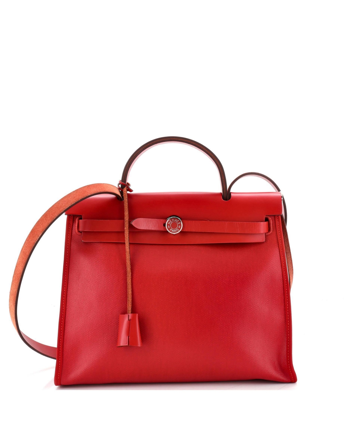 Click here for Pre-Owned HERMES 31 Herbag Zip Berline Vache Canva... prices