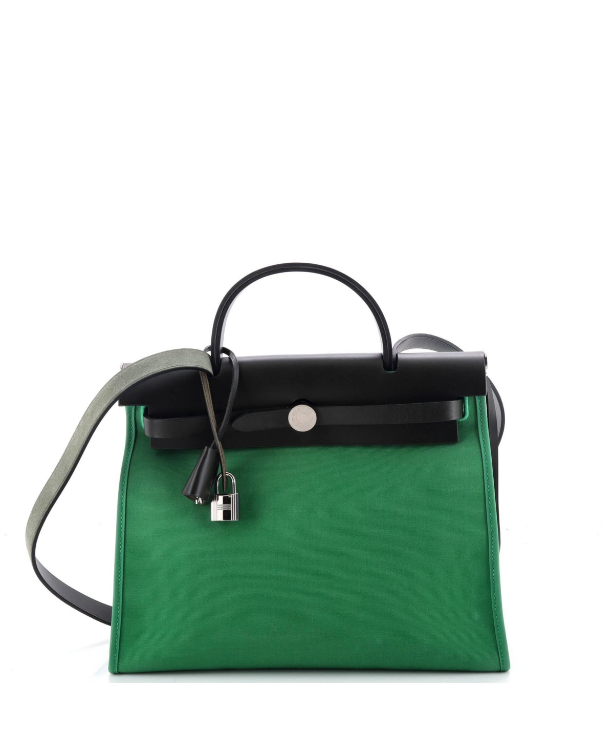 Click here for Pre-Owned HERMES 31 Herbag Zip Leather and Toile -... prices