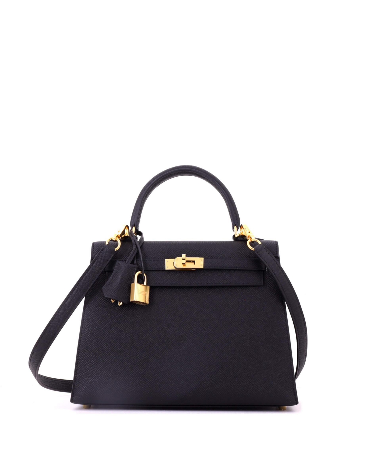 Click here for Pre-Owned HERMES Kelly 25 Handbag Black Epsom with... prices