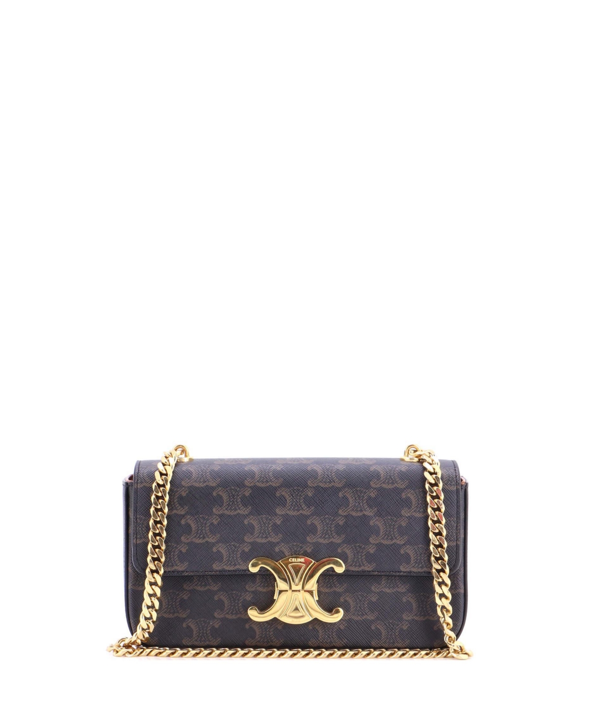 Click here for Pre-Owned Celine Small Triomphe Chain Shoulder Bag... prices