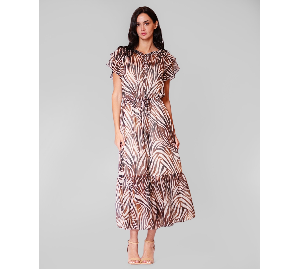 Click here for julia jordan Womens Crewneck Flutter-Sleeve Midi D... prices