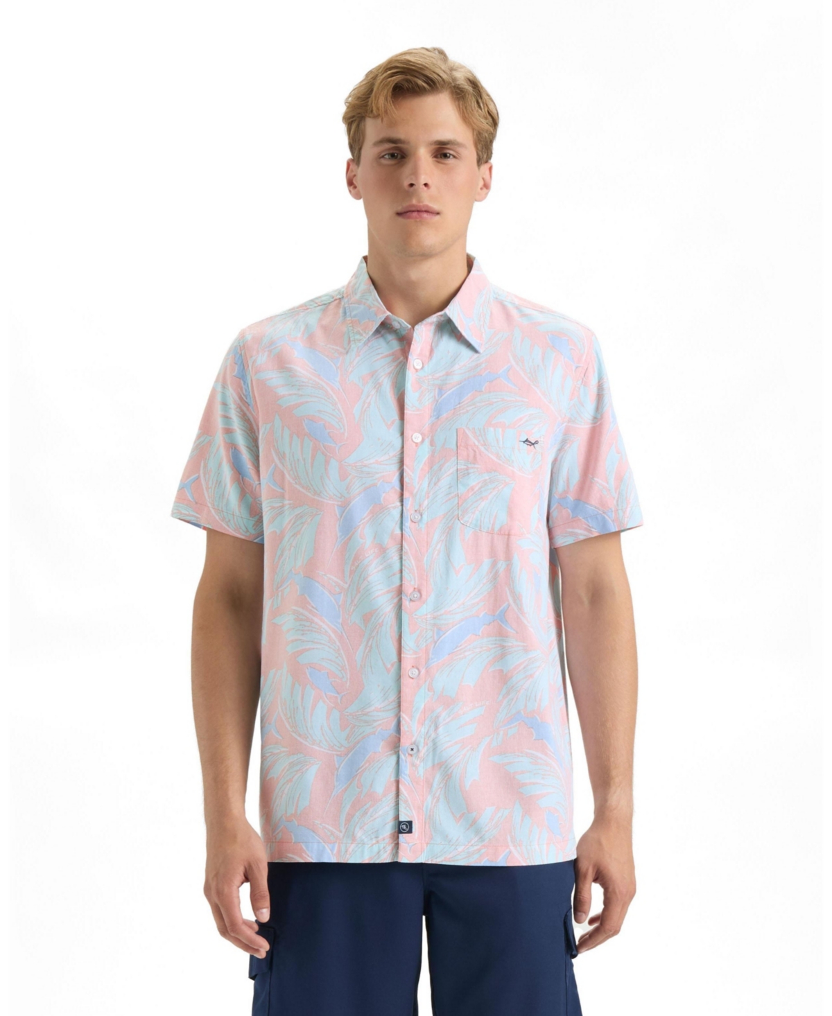 Click here for Salt Life Mens Palm Promenade Woven Shirt - Grapef... prices