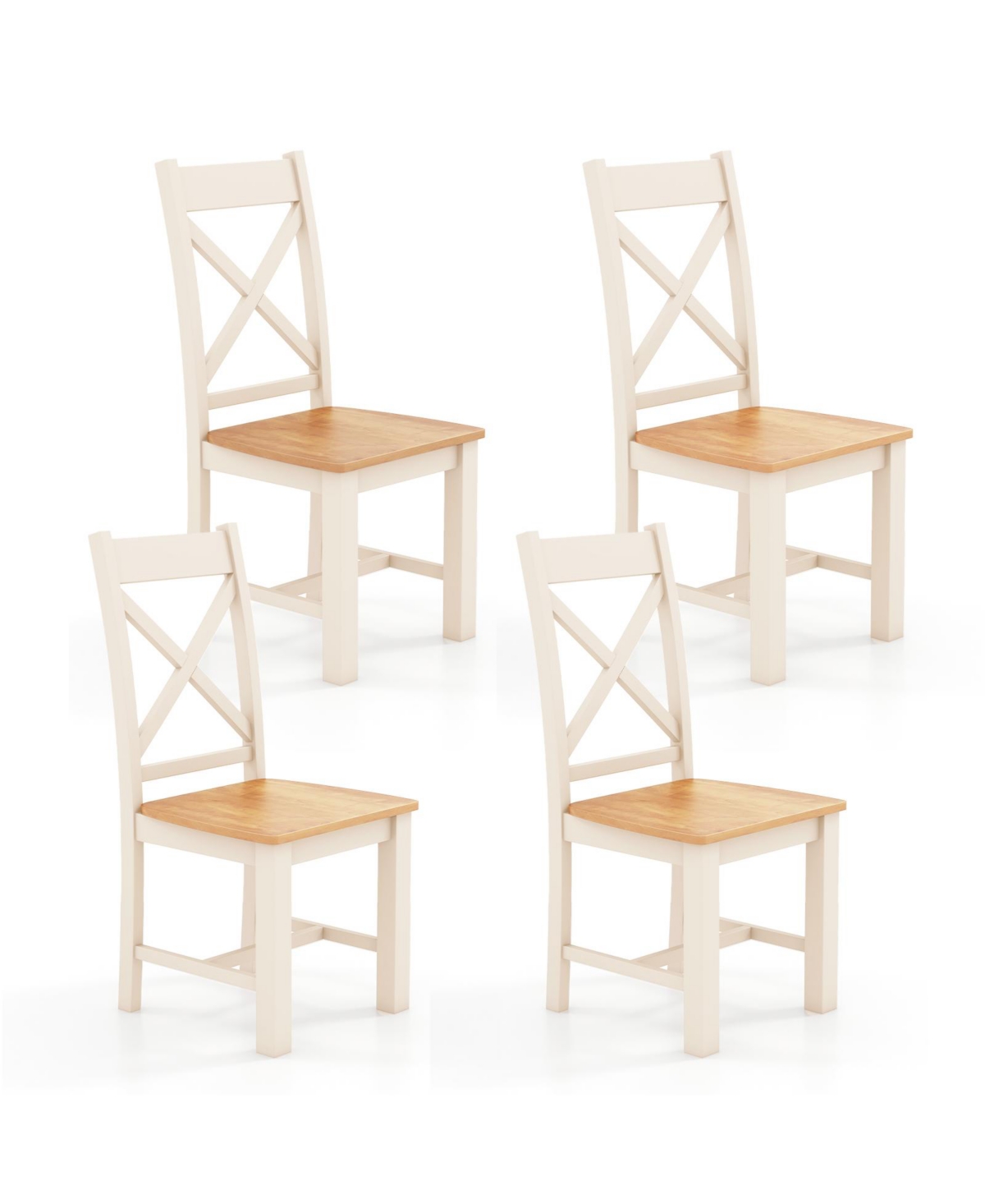 Click here for Gymax Modern Wooden Dining Chairs Set of 4 w/ High... prices