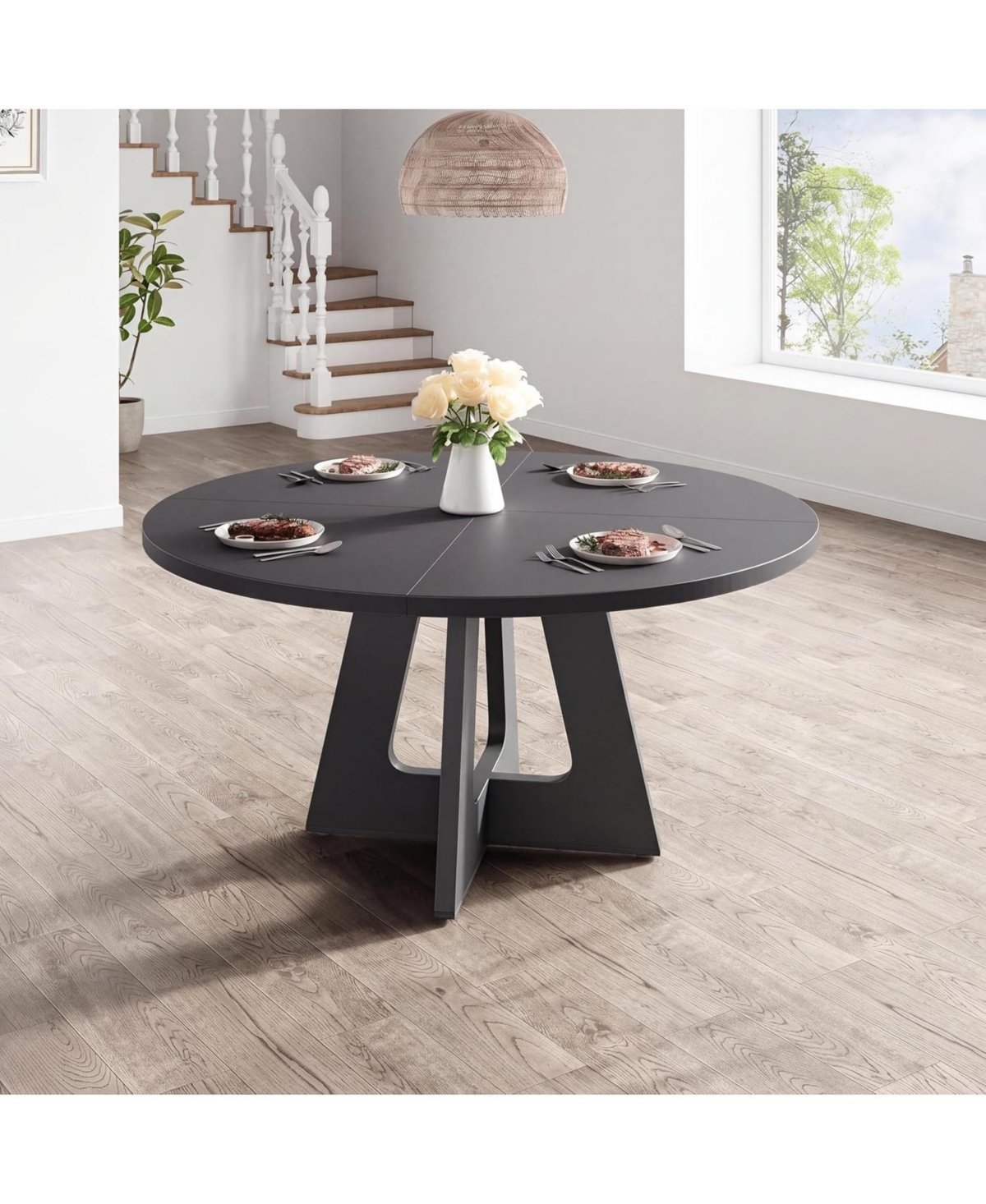 Click here for Gaomon 3 Piece Round Dining Table Set 47.2 Inch Ki... prices
