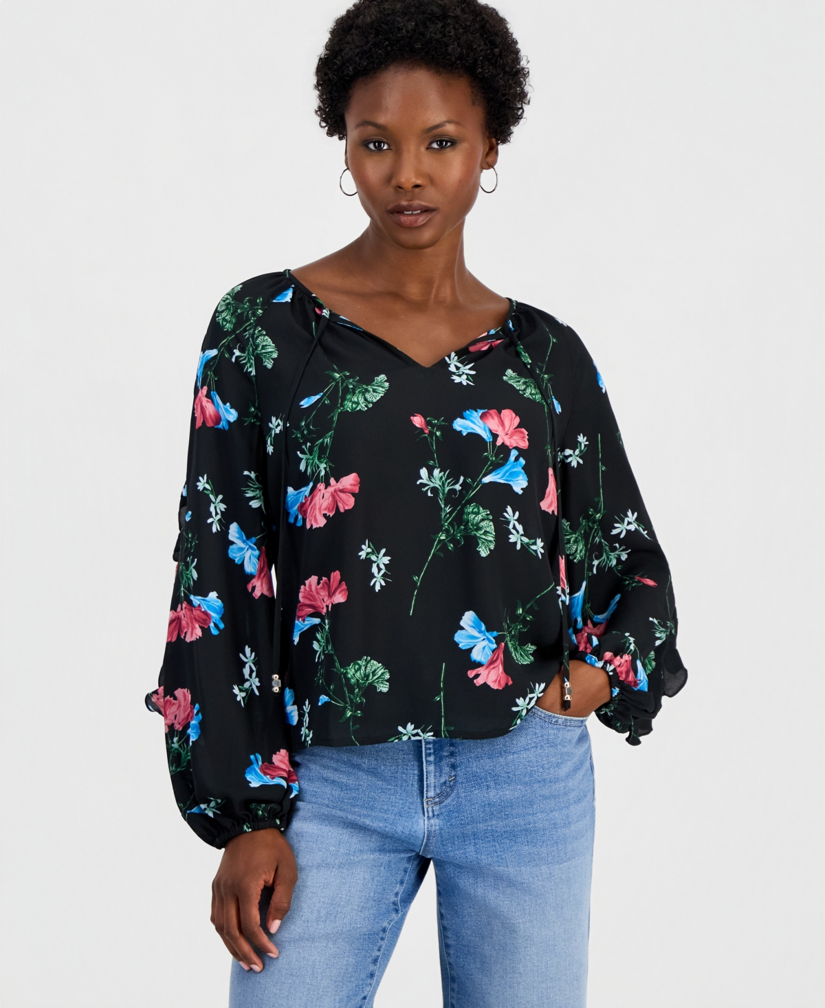 Click here for I.n.c. International Concepts Petite Printed Ruffl... prices