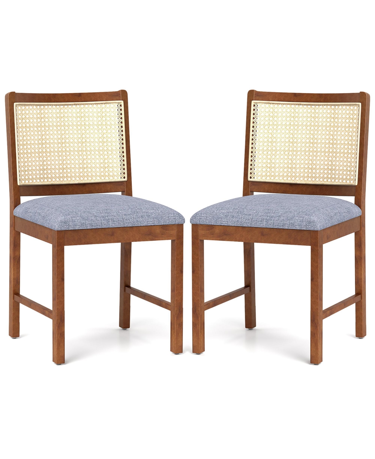 Click here for Gymax Rattan Dining Chair Set of 2 w/ Rubber Wood... prices