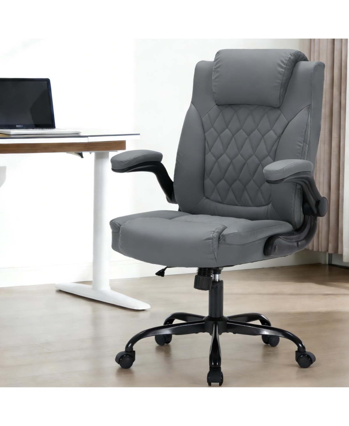 Click here for homfan Pu Leather Office Chair with Flip-Up Armres... prices