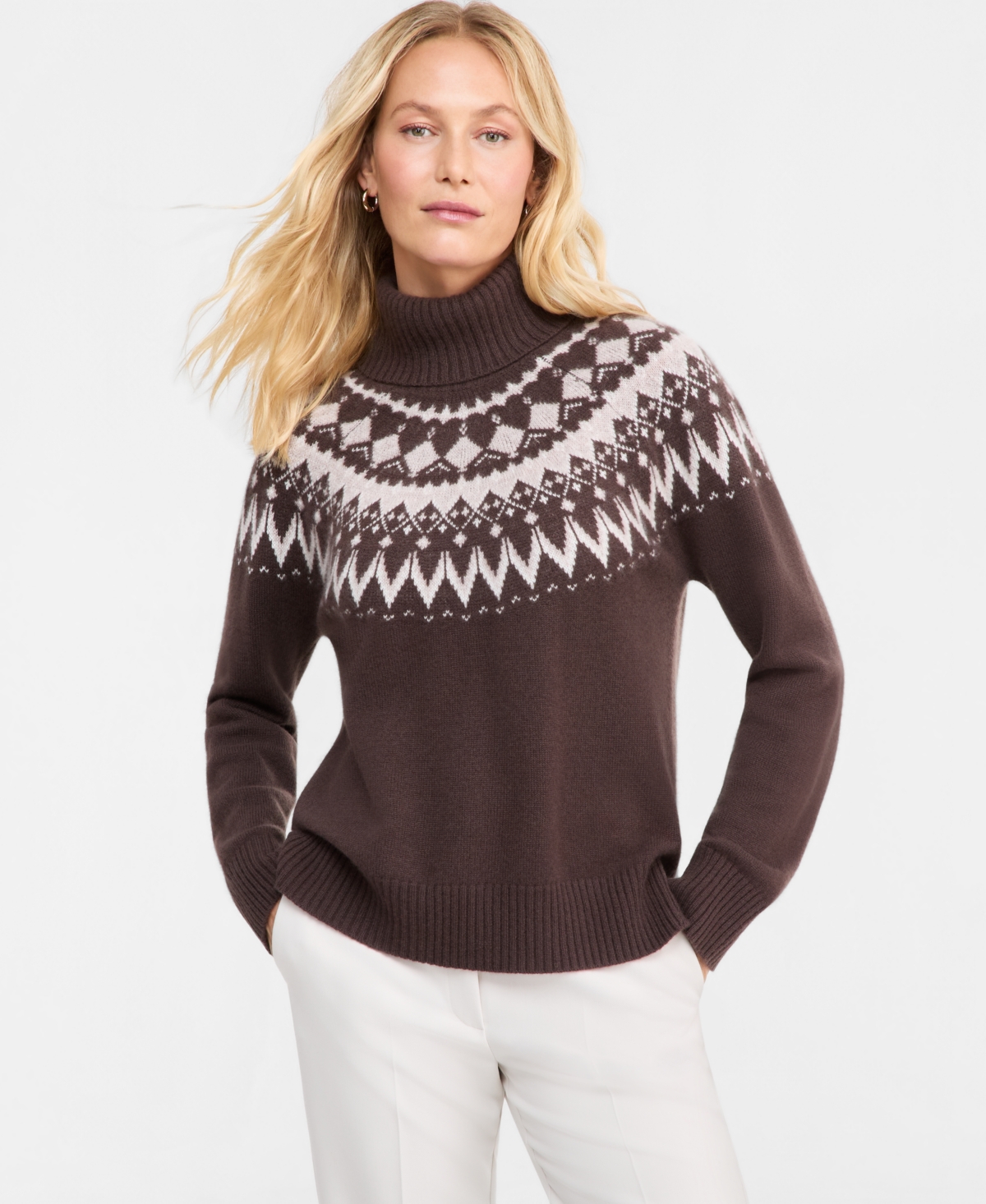 Click here for Charter Club Womens Jenny Fair Isle Turtleneck Swe... prices