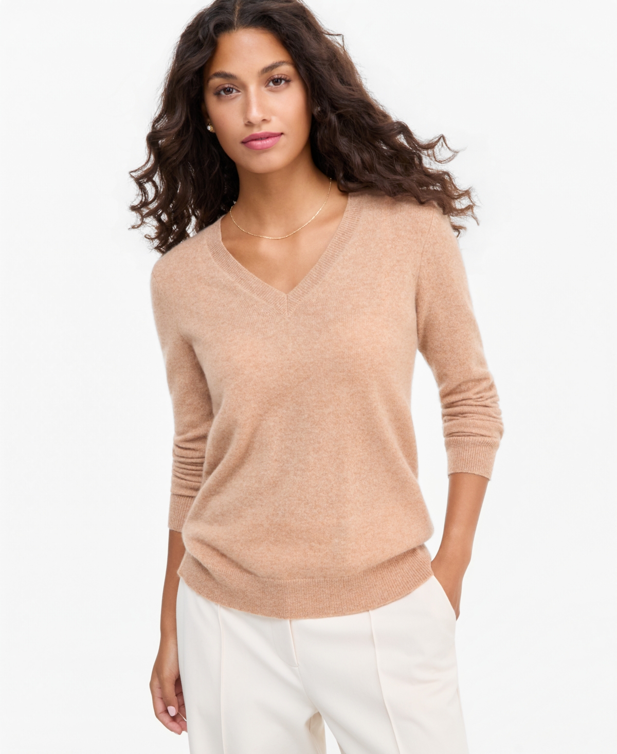 Click here for Charter Club 100 Cashmere Petite V-Neck Long-Sleev... prices