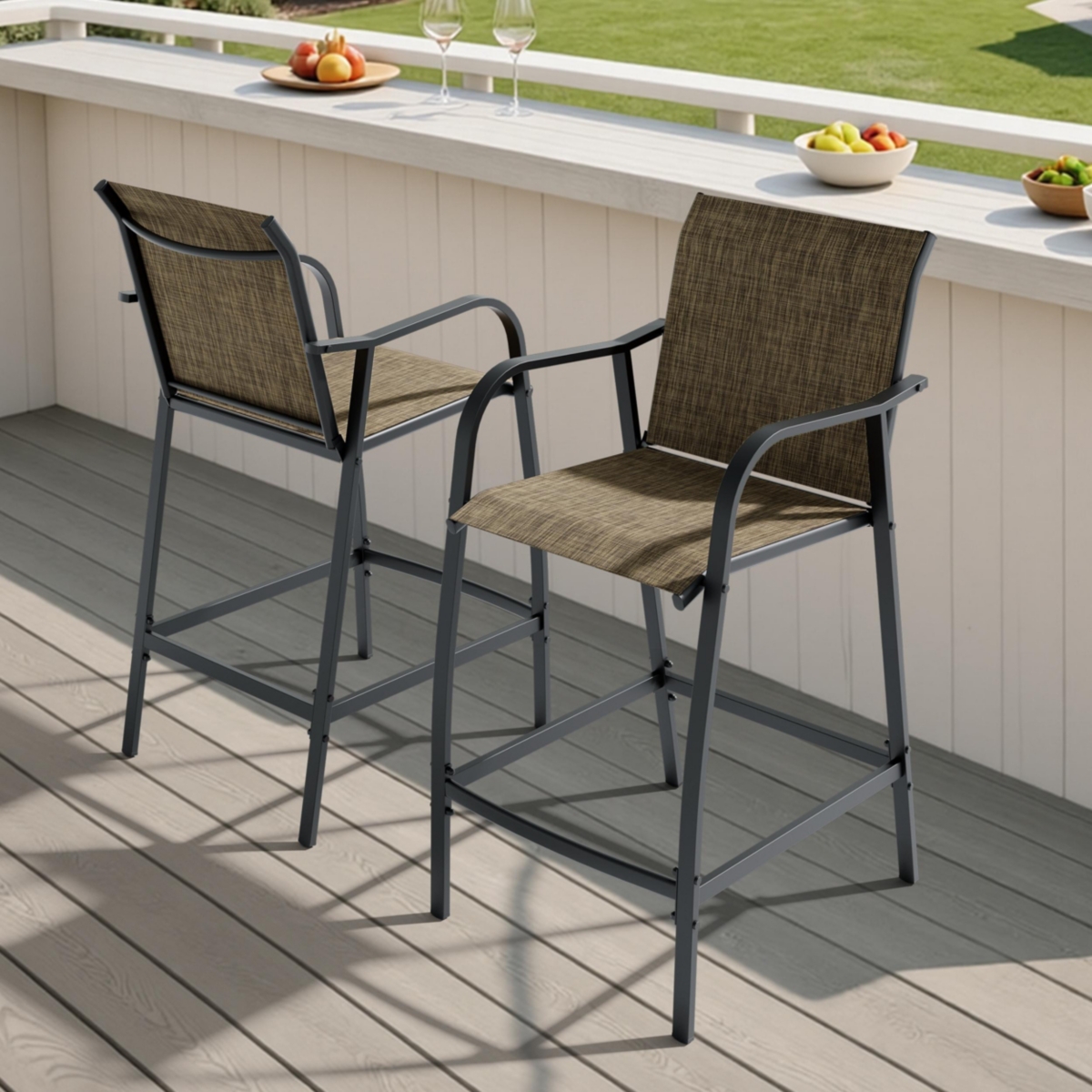 Click here for Pellebant Outdoor Bar Height Barstools Patio Bar S... prices
