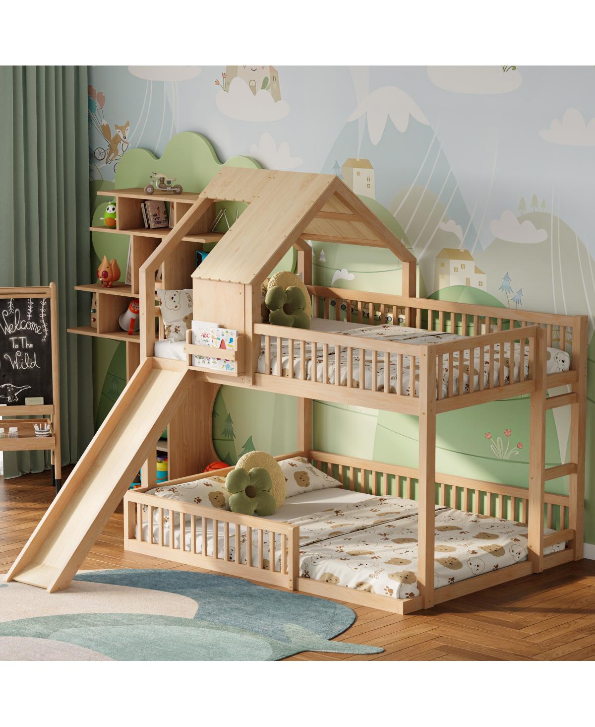 Click here for Streamdale Furniture Wood Floor House Bunk Bed wit... prices