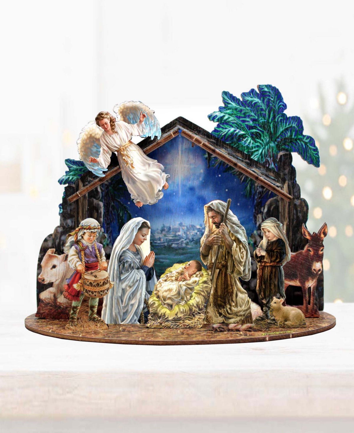 Click here for Designocracy Nativity with Angel Village 7 Christm... prices