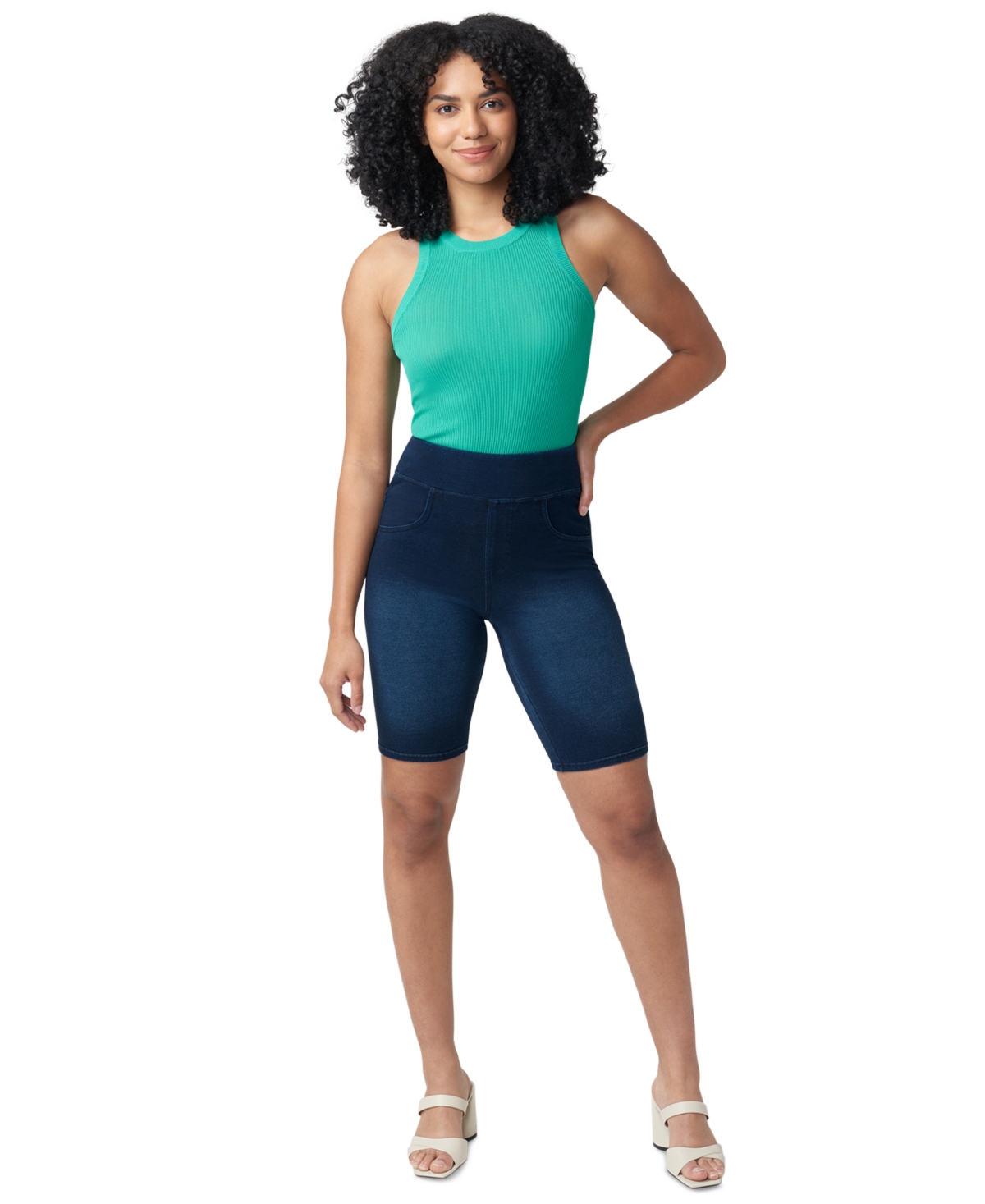 Click here for Hue Womens Game Changing Bermuda Shorts - Dark Rin... prices