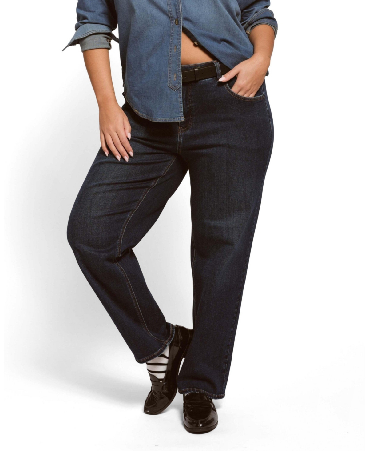 Click here for Universal Standard Womens Seine High Rise Straight... prices