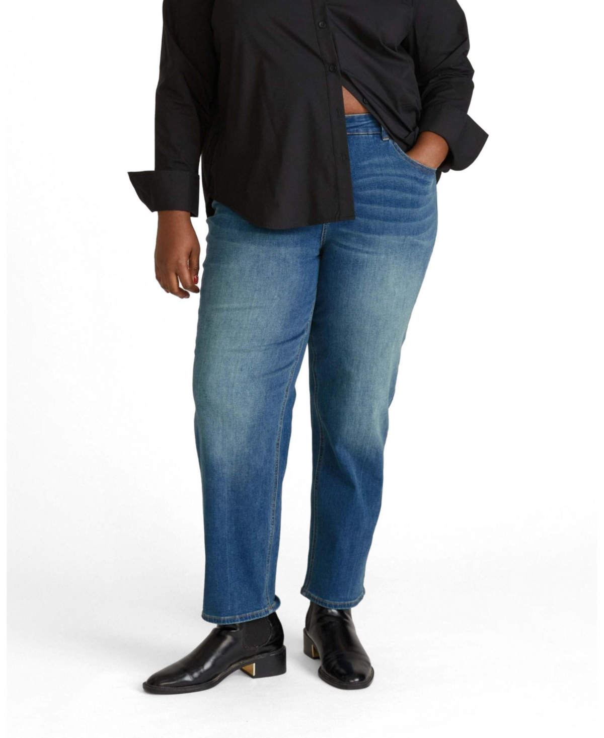 Click here for Universal Standard Womens Seine High Rise Straight... prices