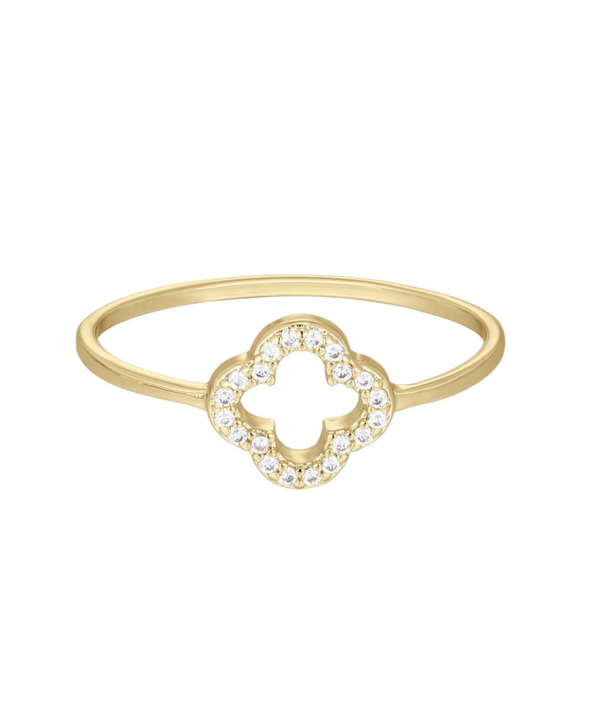Click here for Adornia Gold Cubic Zirconia Outline Clover Ring -... prices