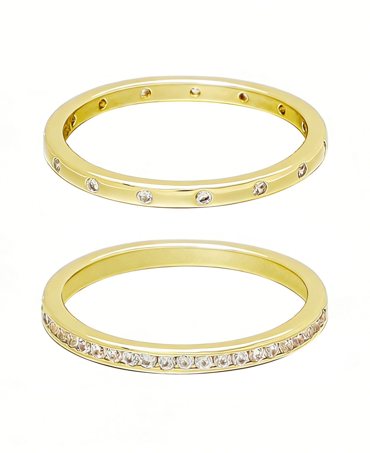 Click here for Adornia 14k Gold 1/2 Eternity and Dotted Band Set... prices