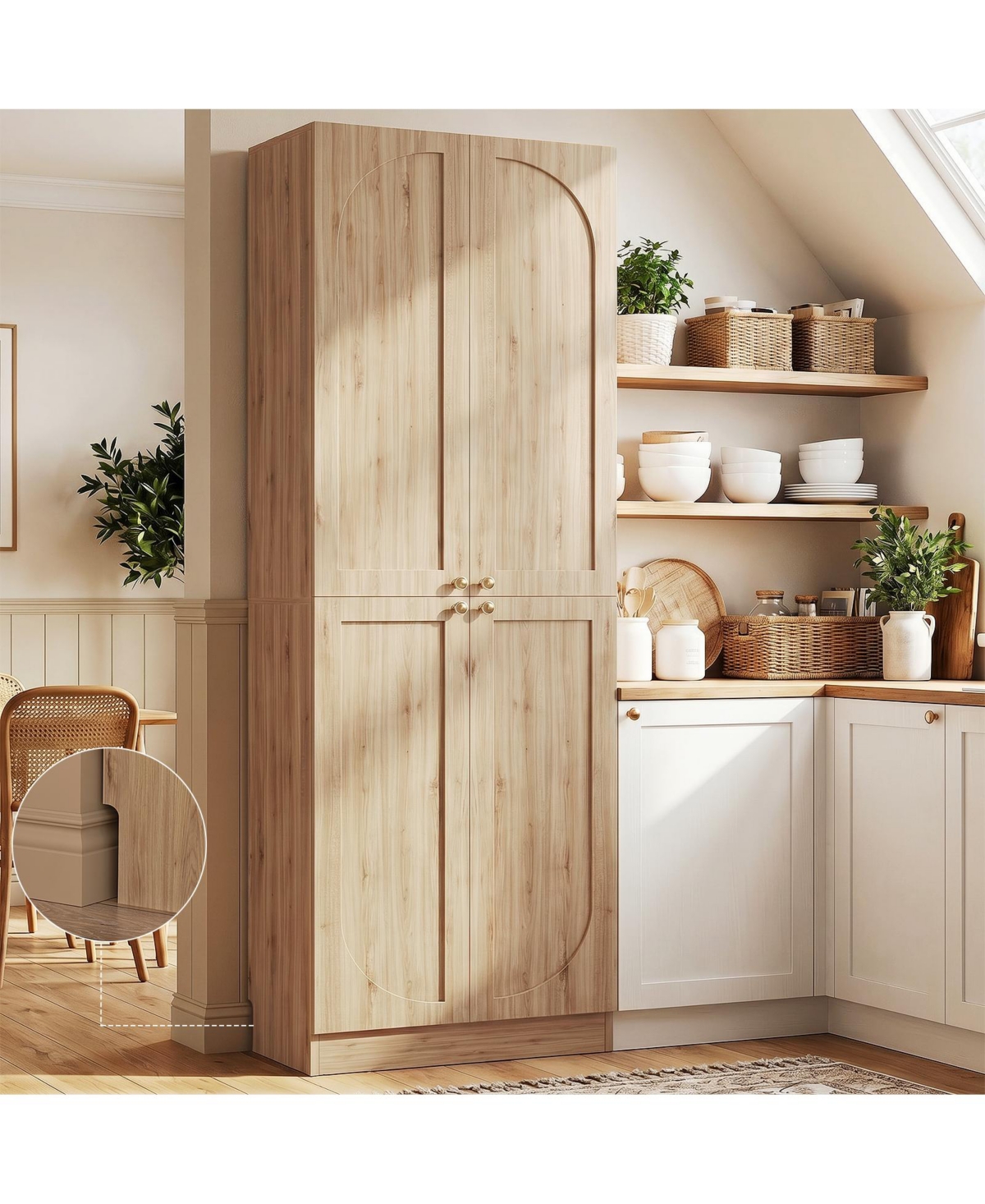 Click here for Aheaplus Tall Arch Pantry Cabinet with Doors and S... prices