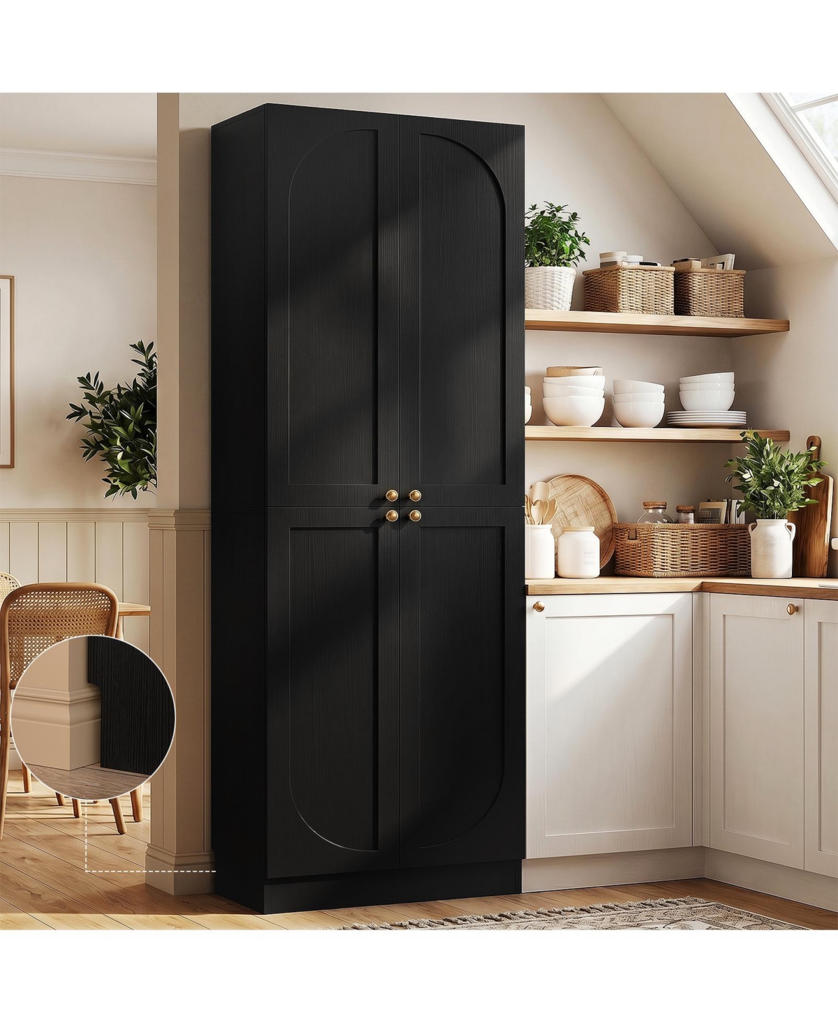 Click here for Aheaplus Tall Arch Pantry Cabinet with Doors and S... prices