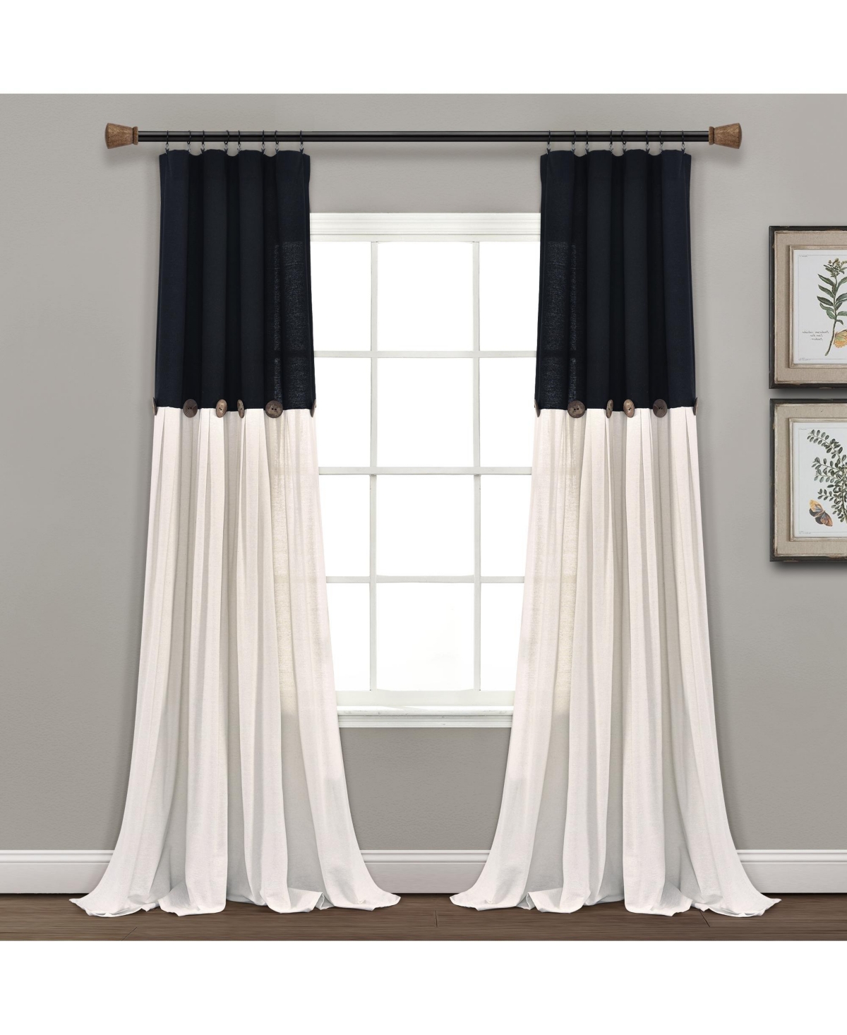 Click here for Lush Decor Linen Button Window Curtain Panel  Sing... prices