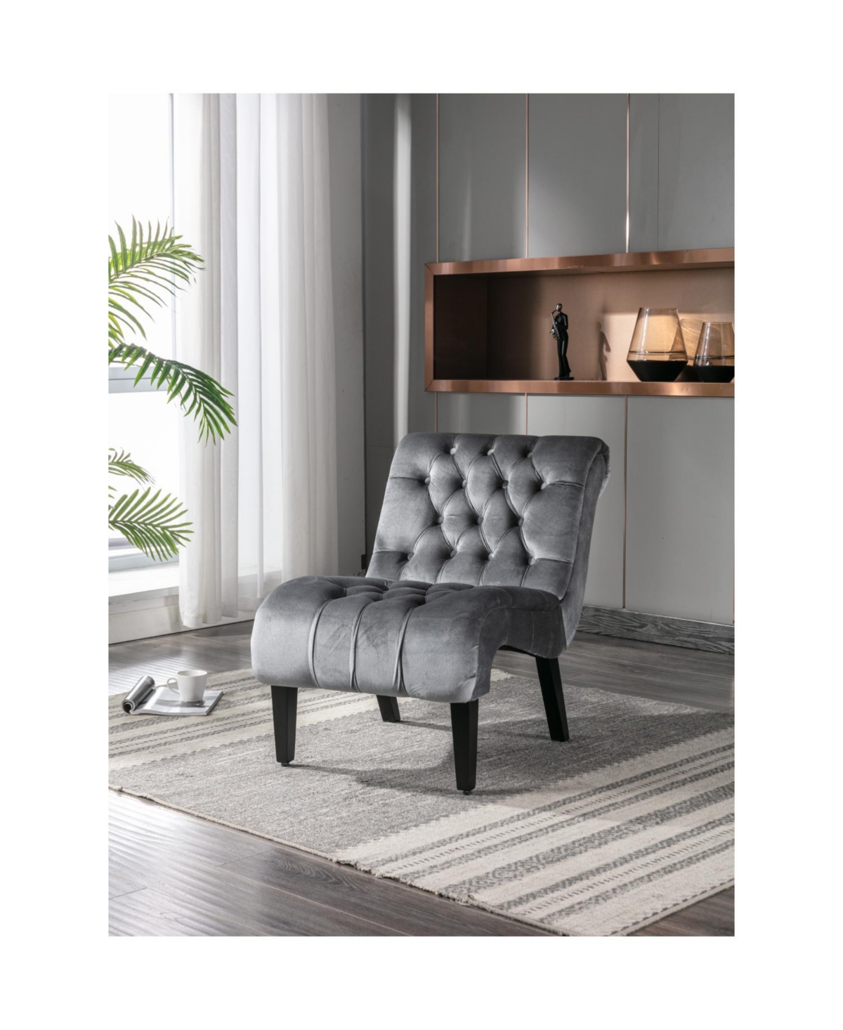 Click here for Rainsken Comfy Velvet Accent Chair  with Tufted Ba... prices