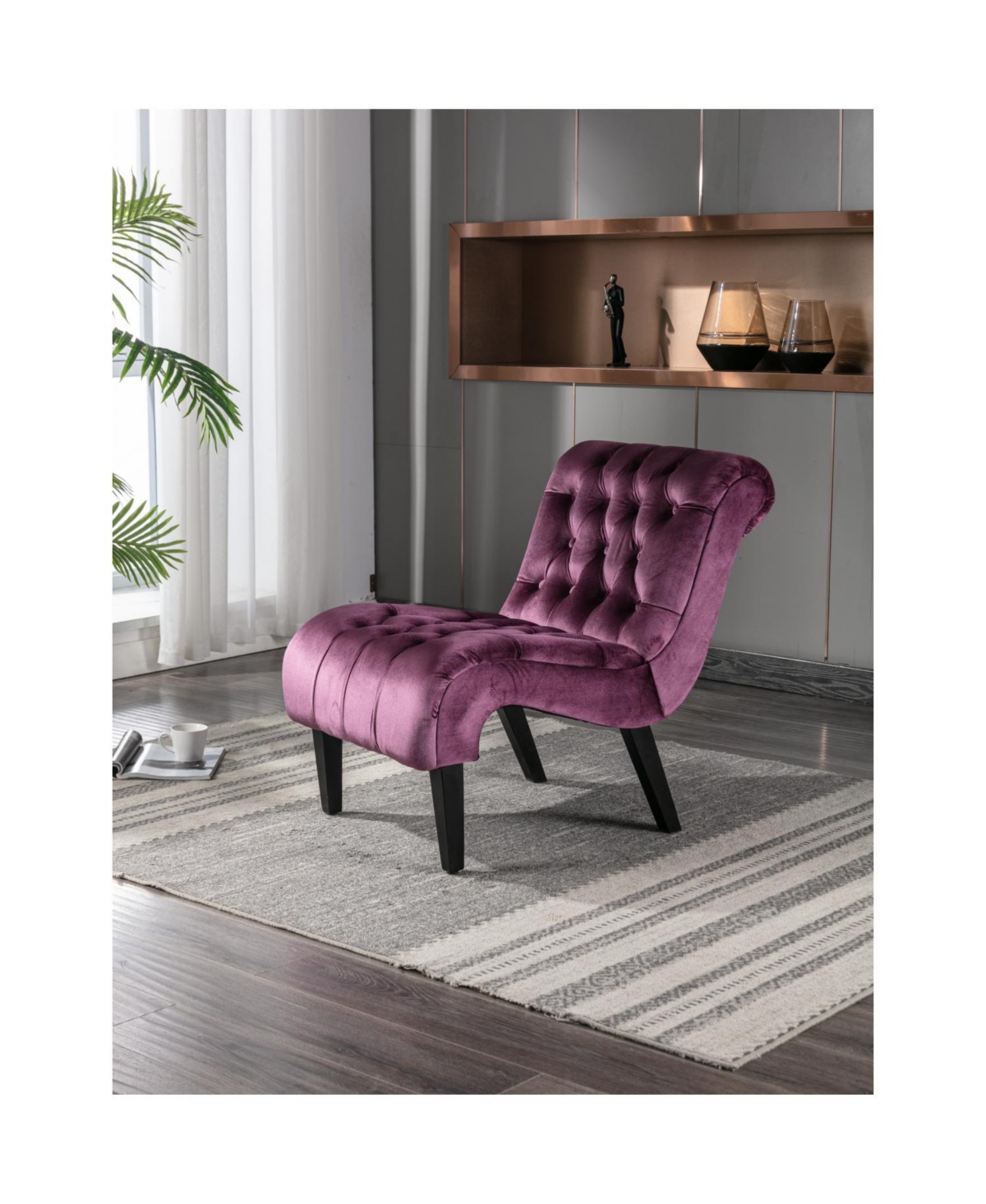 Click here for Rainsken Comfy Velvet Accent Chair  with Tufted Ba... prices