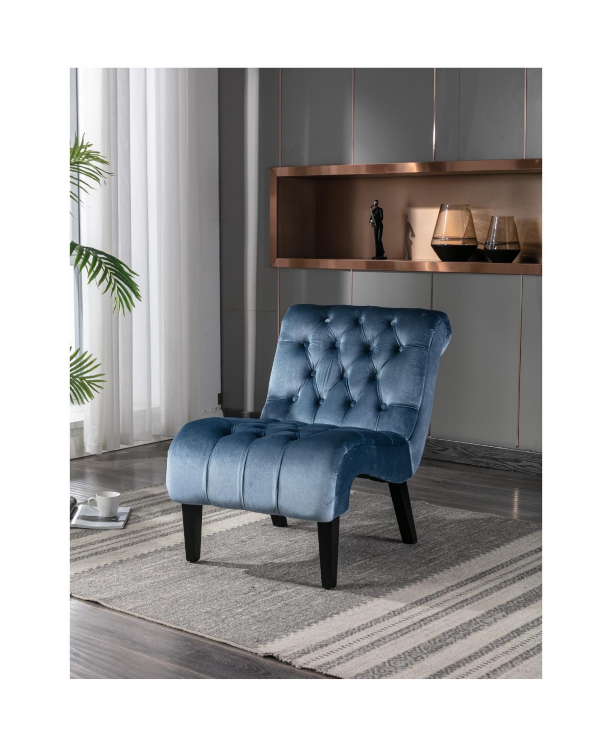 Click here for Rainsken Comfy Velvet Accent Chair  with Tufted Ba... prices