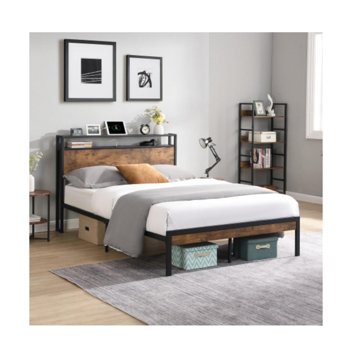 Click here for Lucky One Queen Size Metal Platform Bed Frame with... prices