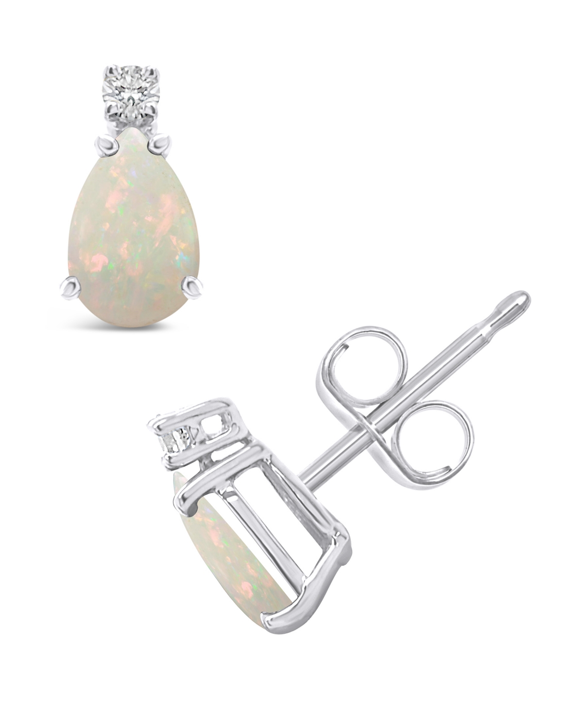 Click here for Opal (3/8 ct. t.w.) and Diamond Accent Stud Earrin... prices