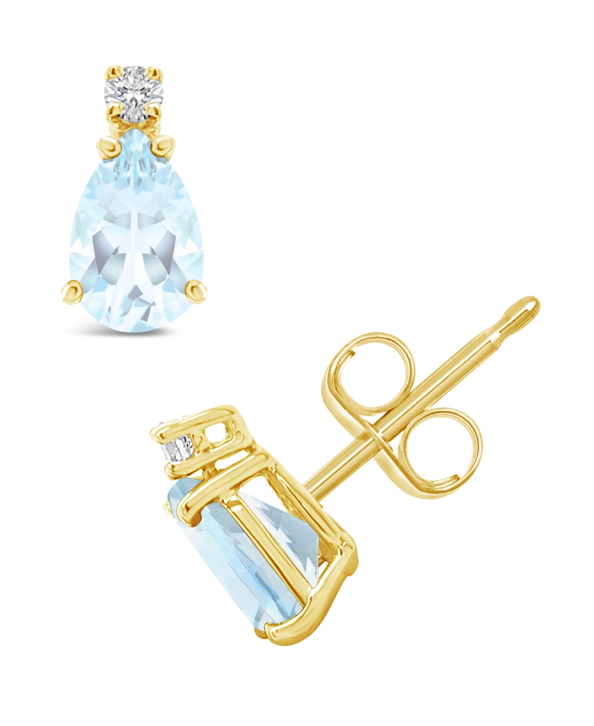 Click here for Aquamarine (3/4 ct.t.w) and Diamond Accent Stud Ea... prices