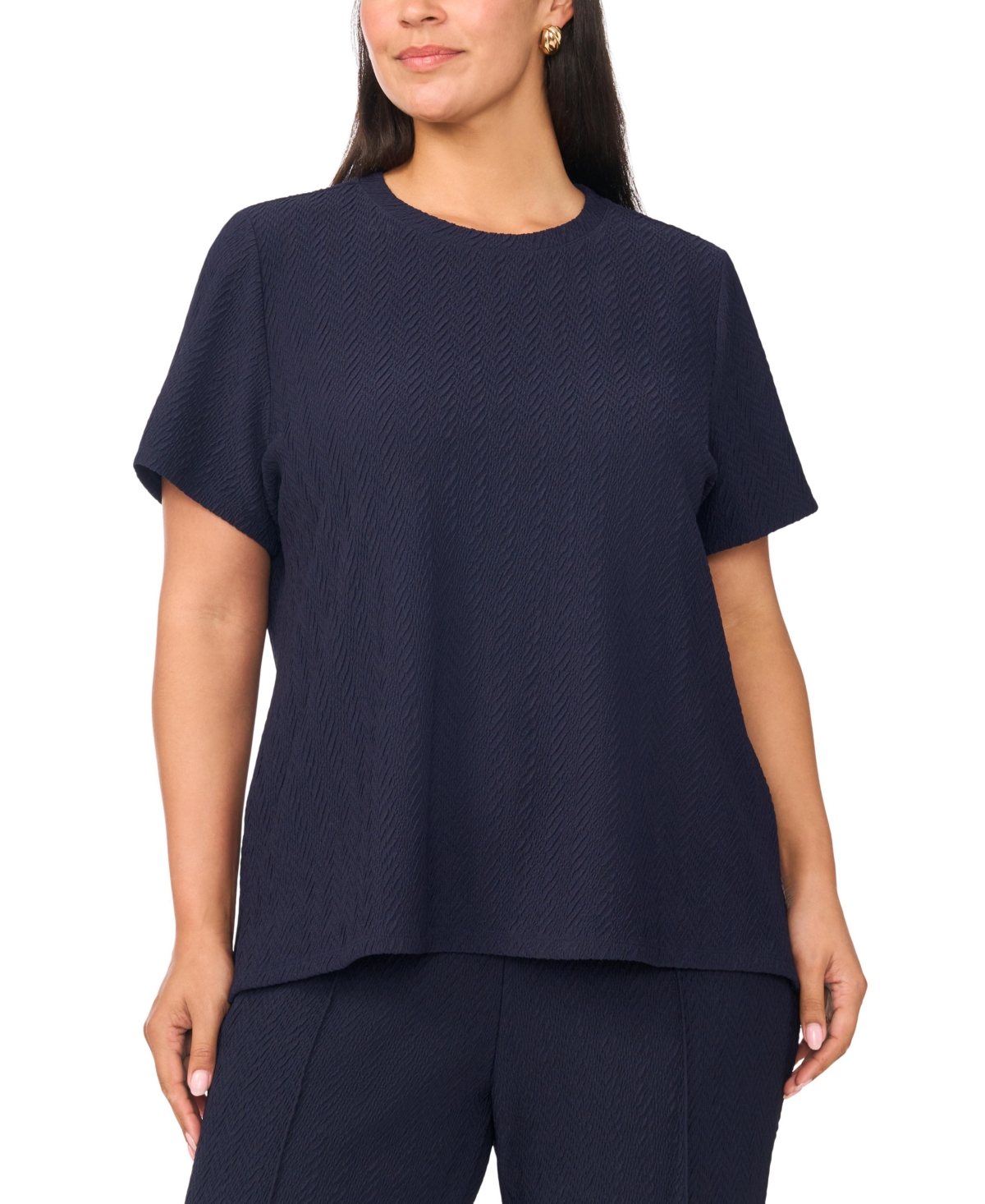 Click here for Vince Camuto Plus Size Crewneck Short-Sleeve Knit... prices