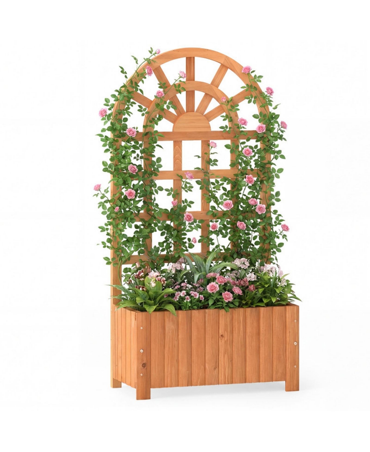 Click here for Gouun Wooden Raised Garden Bed with Trellis 48 in... prices