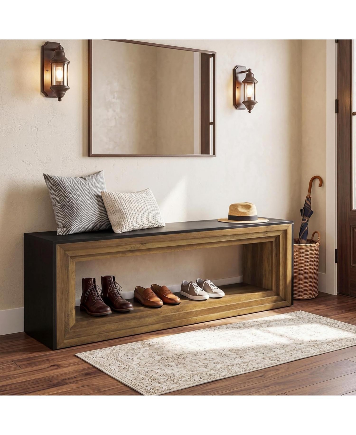 Click here for Tribesigns 63 Long Entryway Bench with Shoe Storag... prices