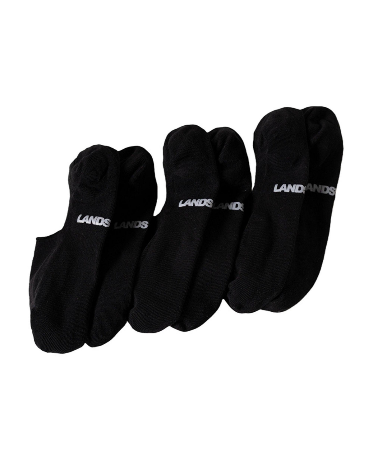 Click here for Lands End Mens 3-Pack Cotton Midcut Liners - Black prices