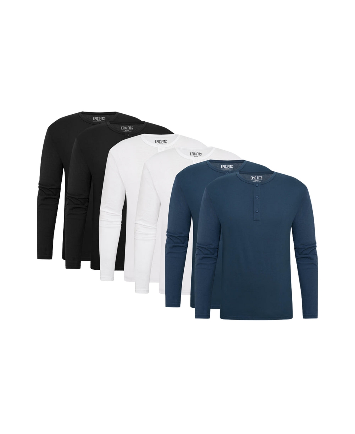 Click here for Epic Fits Mens Standard Long Sleeve Henley  6-Pack... prices