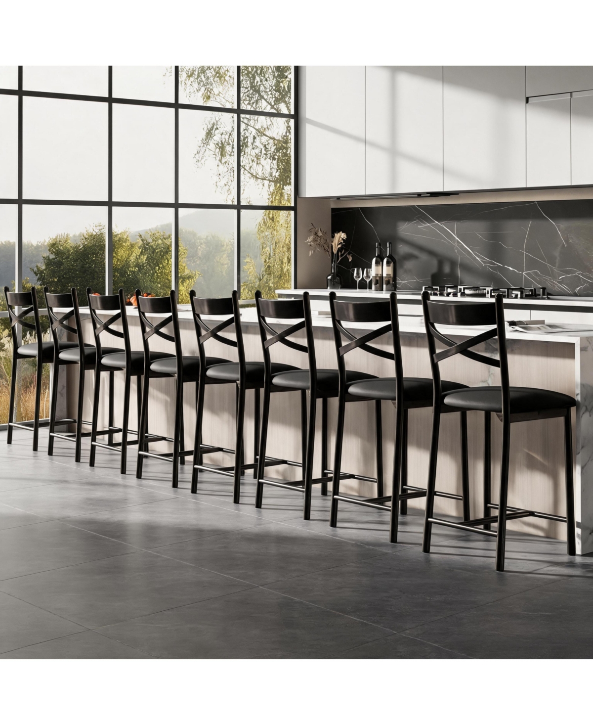 Click here for homfan Set of 8 Counter Height Dining Chairs  26 I... prices