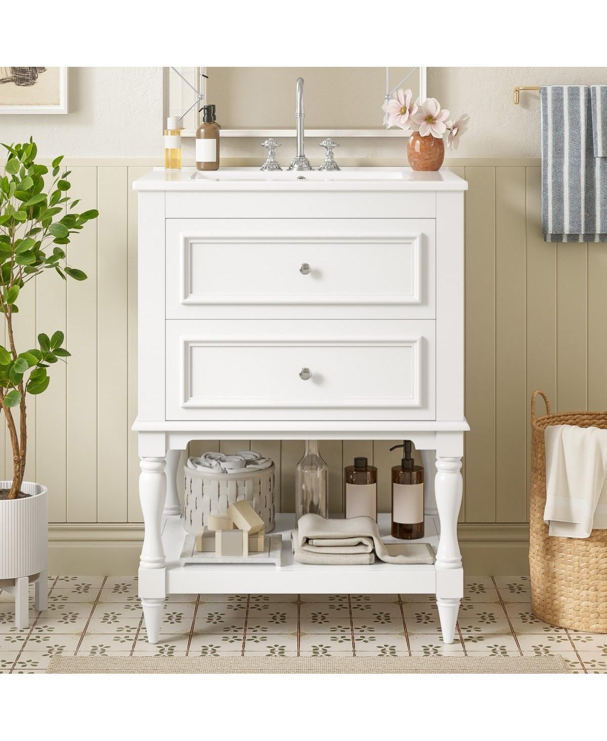 Click here for Thirtypeachy 24 French White Simple Solid Wood Mdf... prices