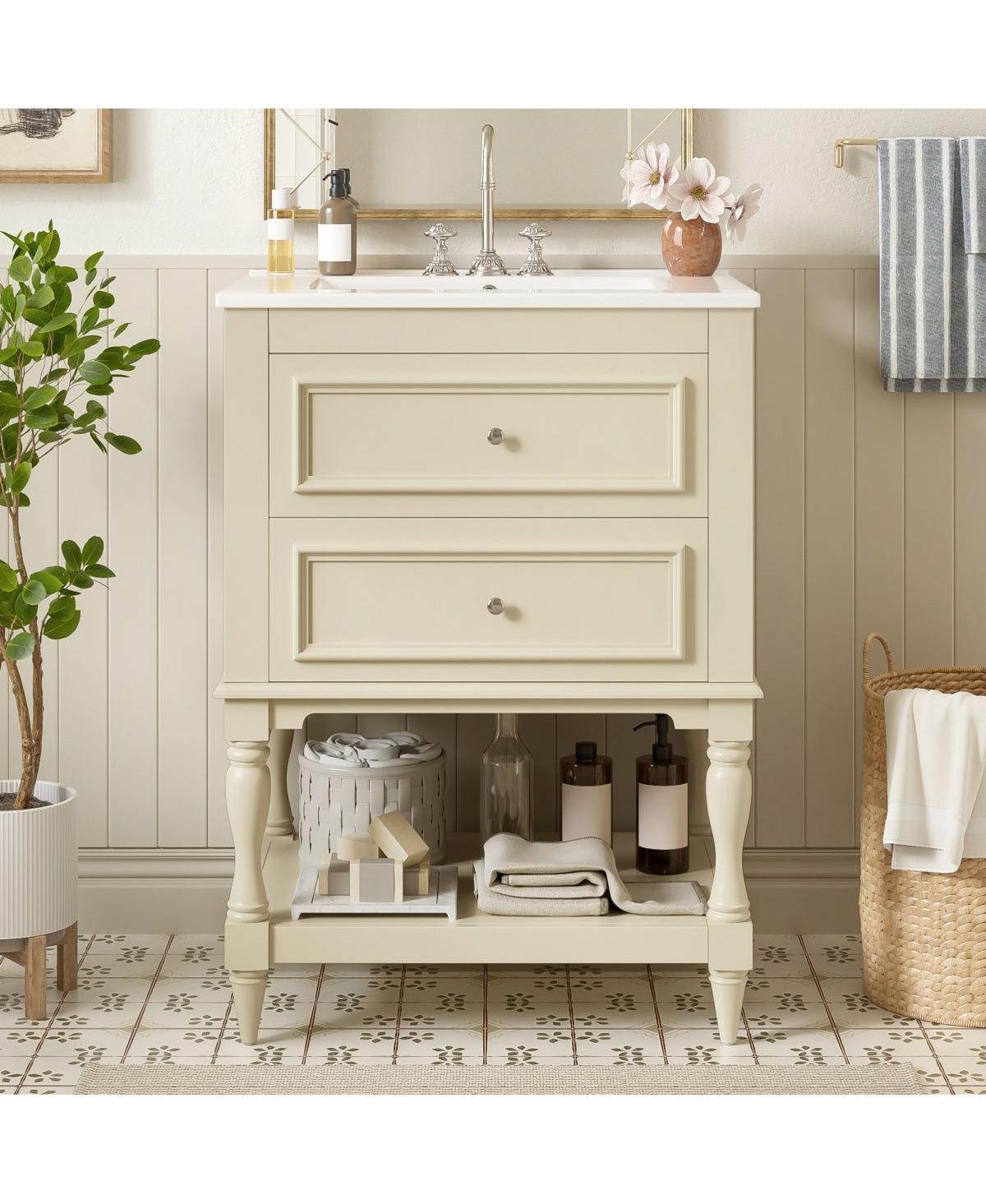 Click here for Thirtypeachy 24 French White Simple Solid Wood Mdf... prices