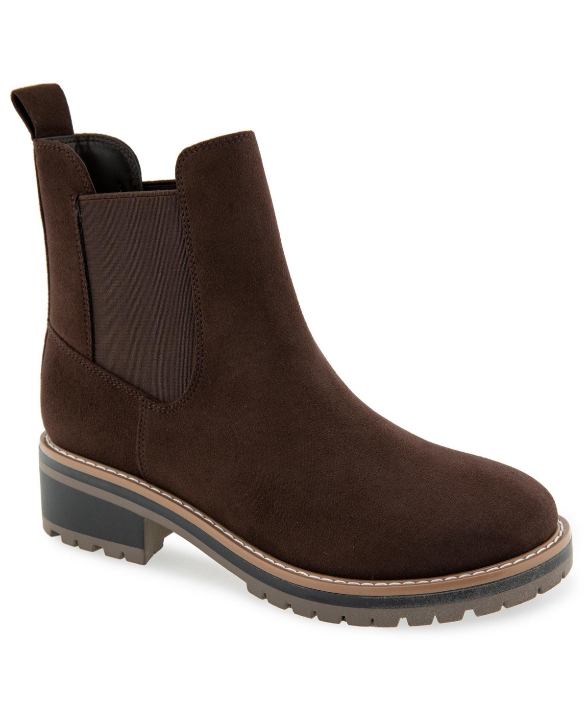 Click here for Kensie Womens Khai Chelsea Boot - Brown microfiber prices