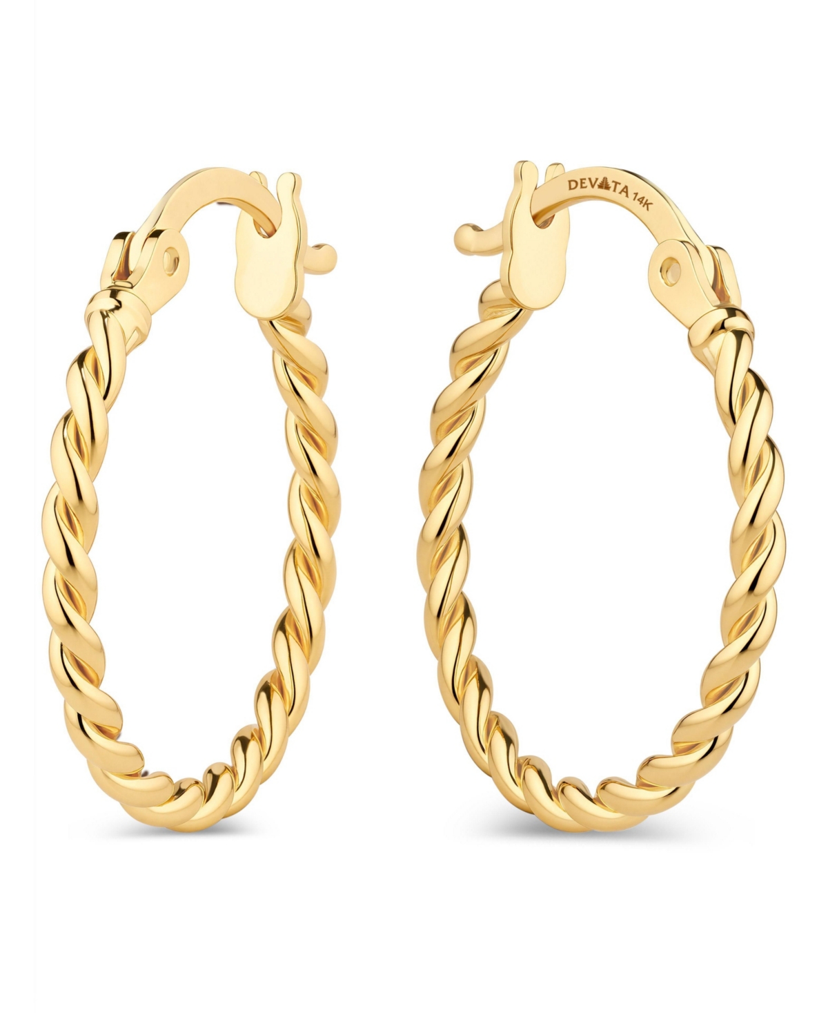 Click here for Devata Twisted Rope Hoop Earrings in 14K Gold - Go... prices