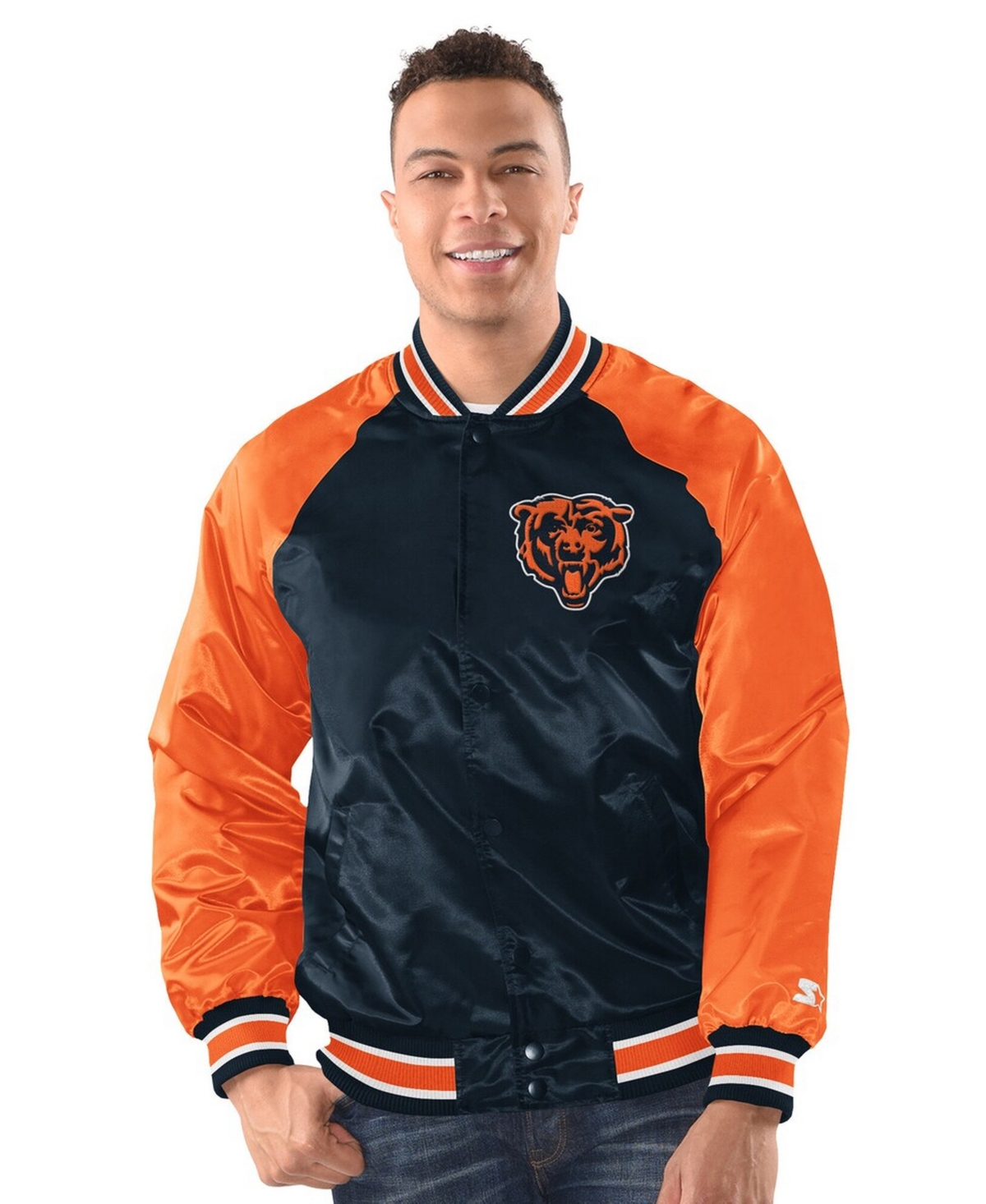 Click here for Starter Mens Navy/Orange Chicago Bears Inductee Ra... prices