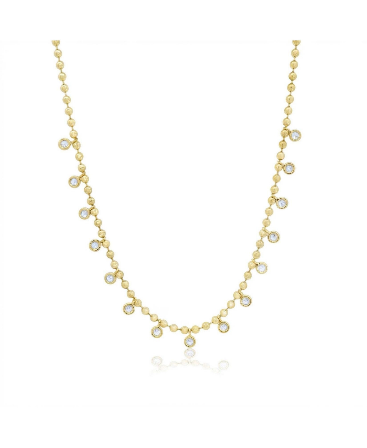 Click here for The Lovery Beaded Cz Dangle Necklace 14K Gold Plat... prices
