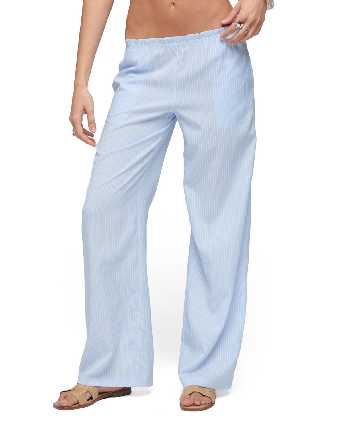 Click here for Edikted Womens Cersei Striped Low Rise Pants - Lig... prices