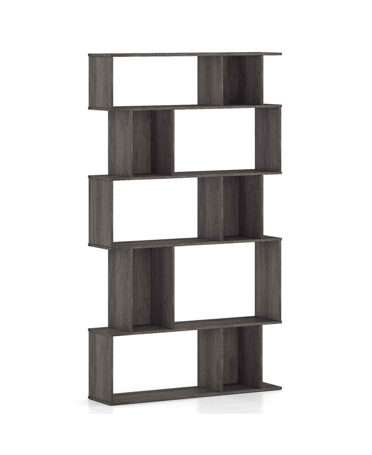 Click here for Slickblue 5-Tier Geometric Bookcase with Open and... prices
