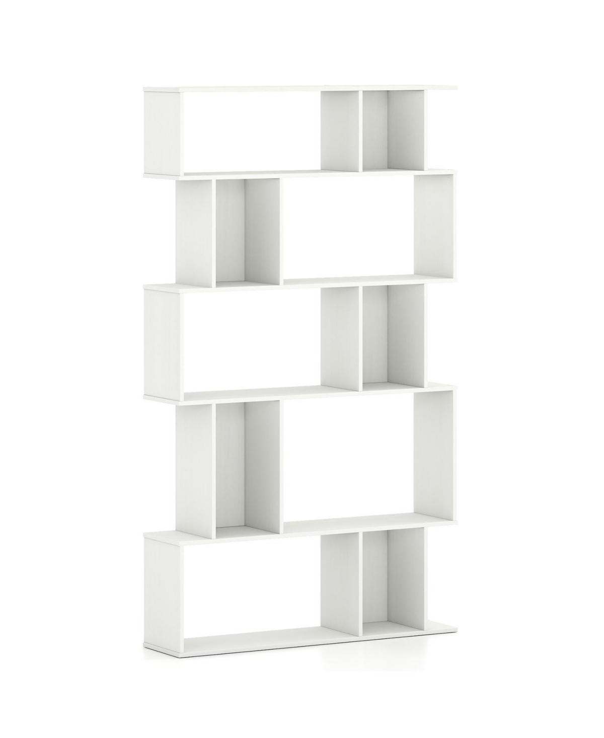 Click here for Slickblue 5-Tier Geometric Bookcase with Open and... prices