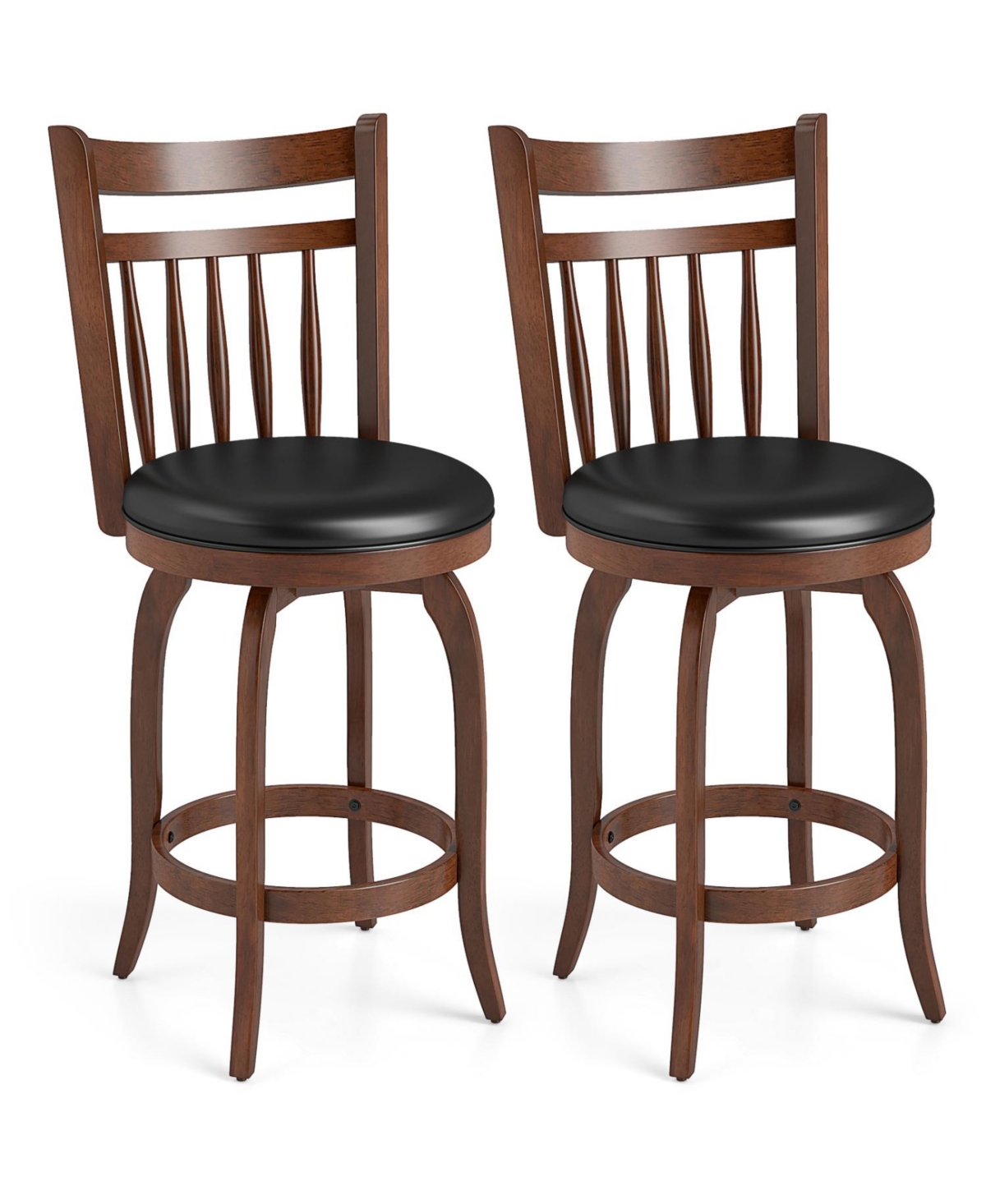 Click here for Slickblue Set of 2 Faux Leather Swivel Bar Stools... prices