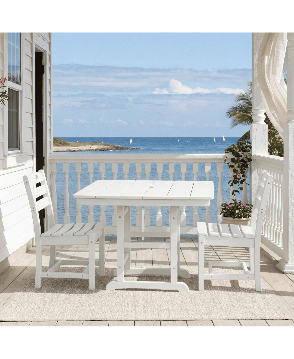 Click here for Clihome 3-Piece Hdpe Patio Dining Bistro Set - Squ... prices