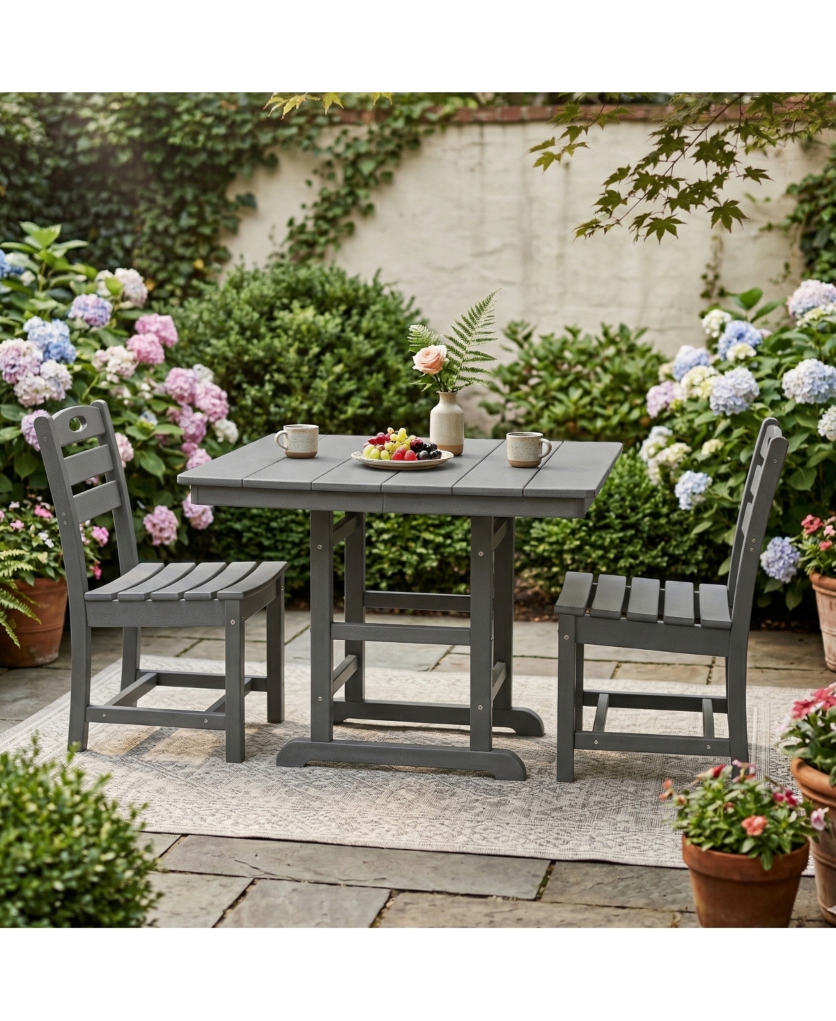 Click here for Clihome 3-Piece Hdpe Patio Dining Bistro Set - Squ... prices