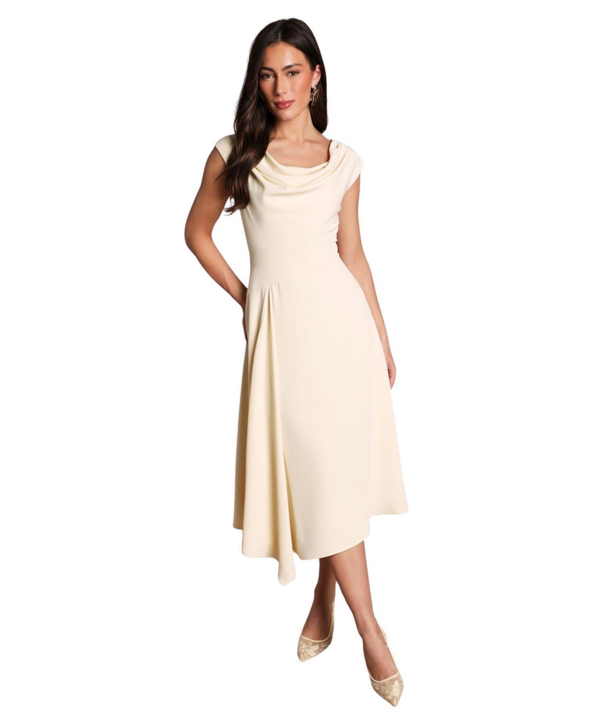 Click here for Coast Womens Off Shoulder Crepe Midi Dress - Butte... prices